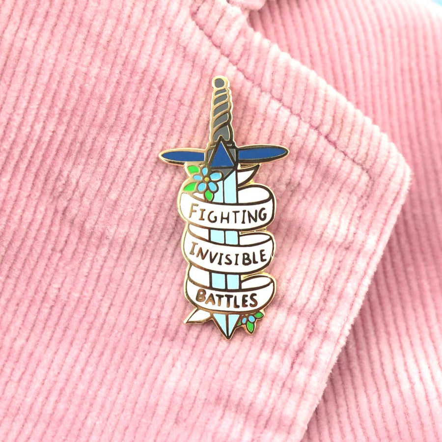 Fighting Invisible Battles Enamel Pin – Jubly-Umph Originals
