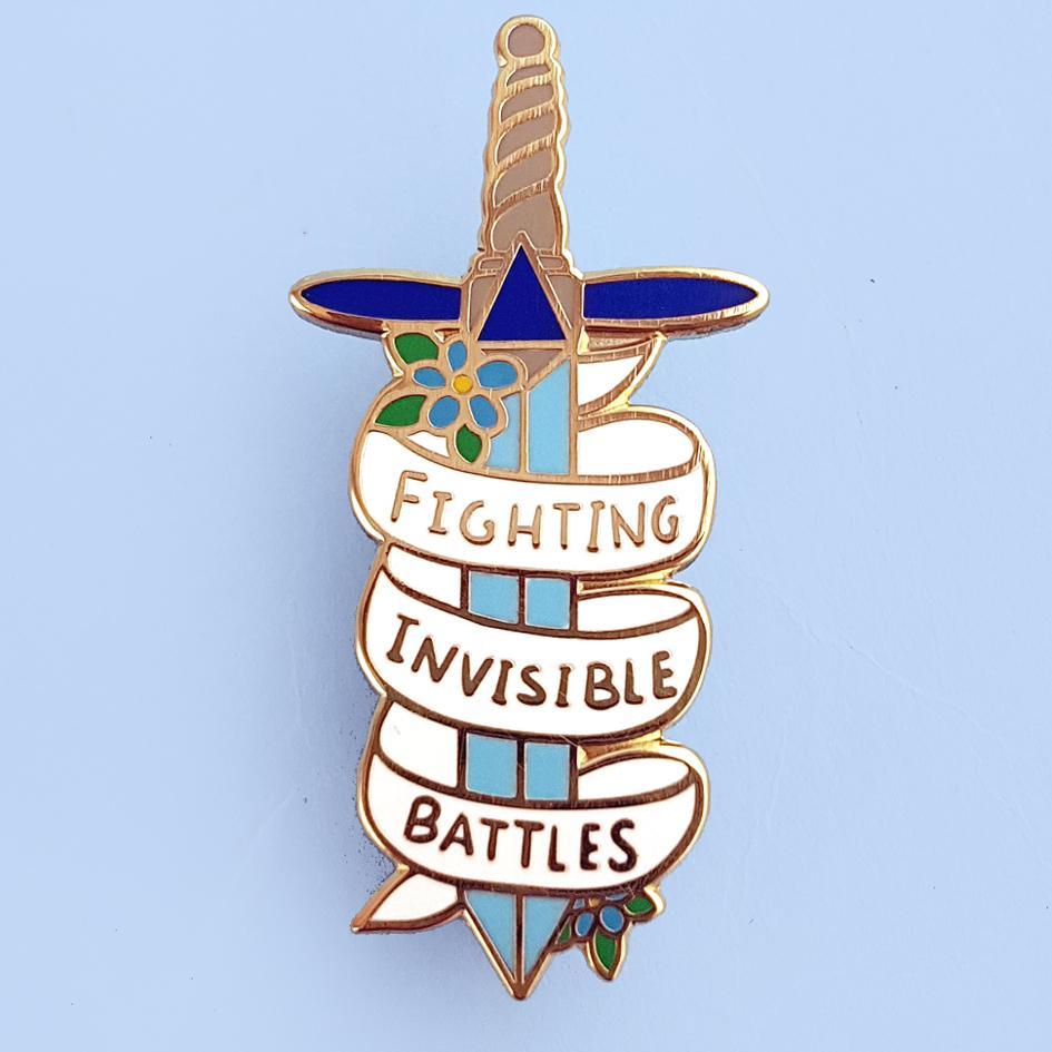 Fighting Invisible Battles Lapel Pin – Jubly-Umph Originals